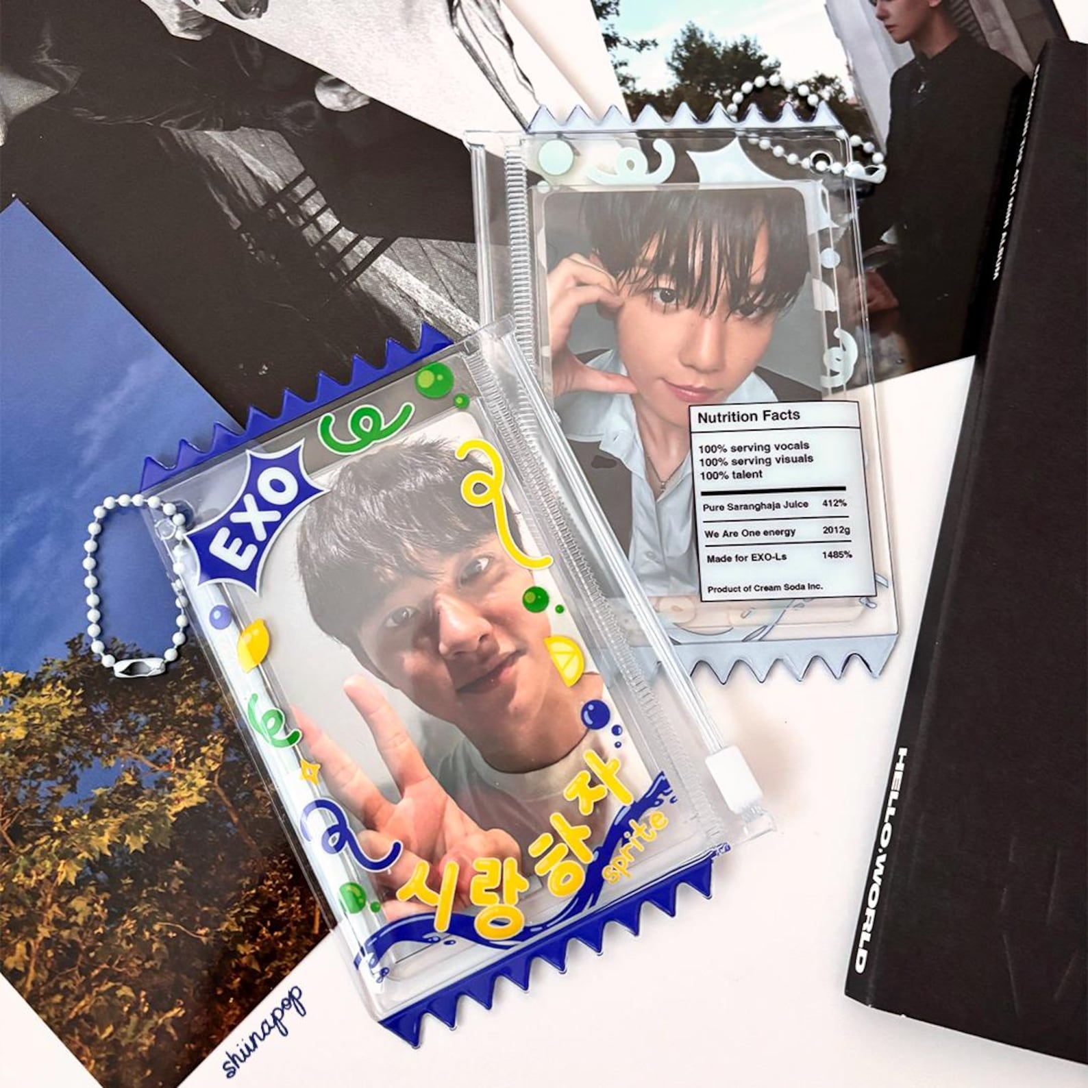 EXO Saranghaja Sprite Mini-pouch | EXO Photocard Holder - Etsy