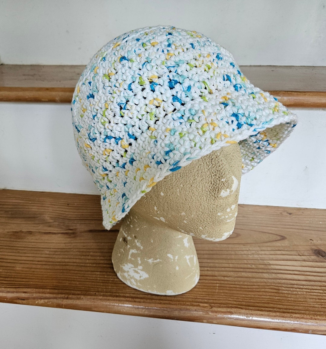 New Item! Bucket Hat, Handmade Bucket Hat, Cotton Yarn Bucket Hat ...