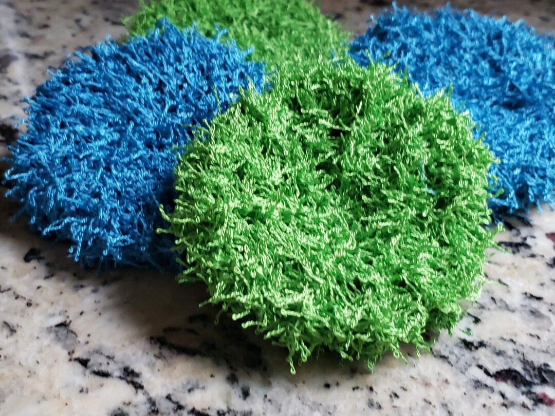 New Item Dish Scrubby, Re-useable Dish Scrubby, Ocean Lime Green Dish ...