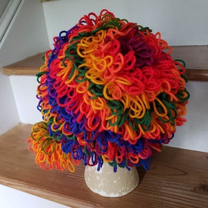 New Item Rainbow Poodle Hat, Crocheted Poodle Hat, Rainbow Fun and ...