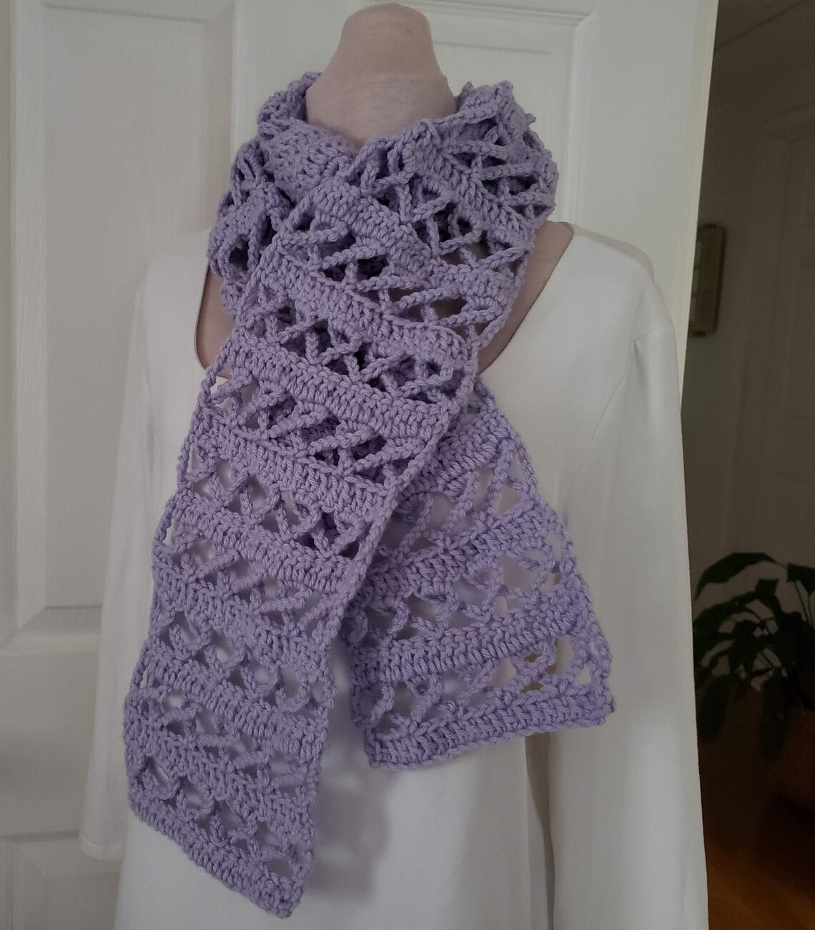 All Cancers Awareness Lavender Scarf, Handmade Lavender Ribbon Scarf ...