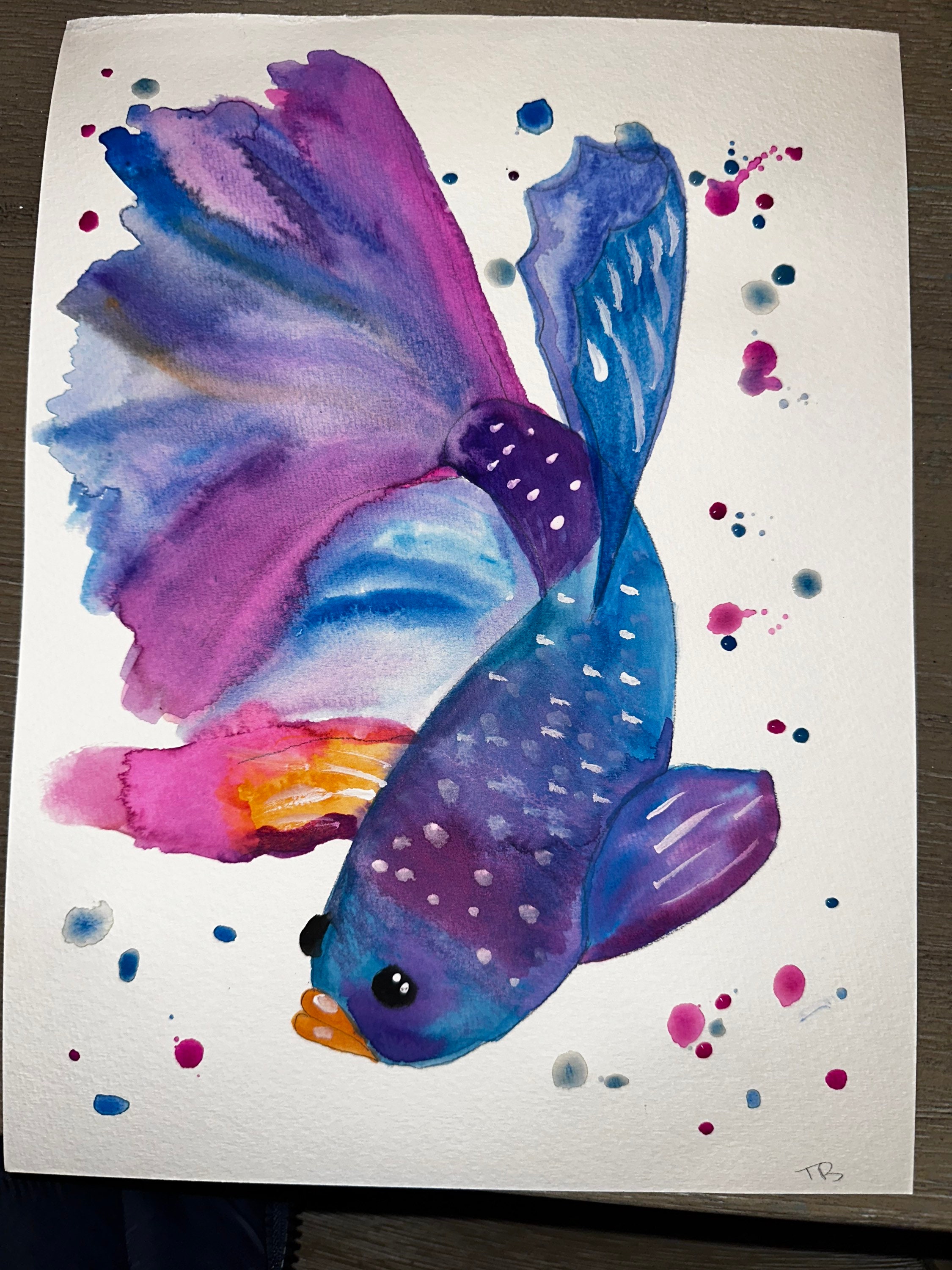 Watercolor Betta Fish-framed - Etsy