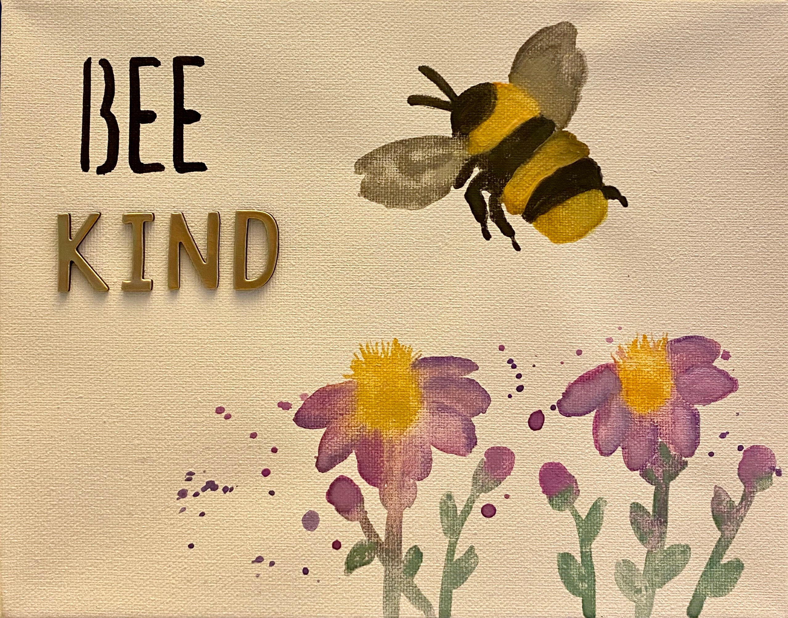 Original Bee Kind Painting Wall Hanging - Etsy UK