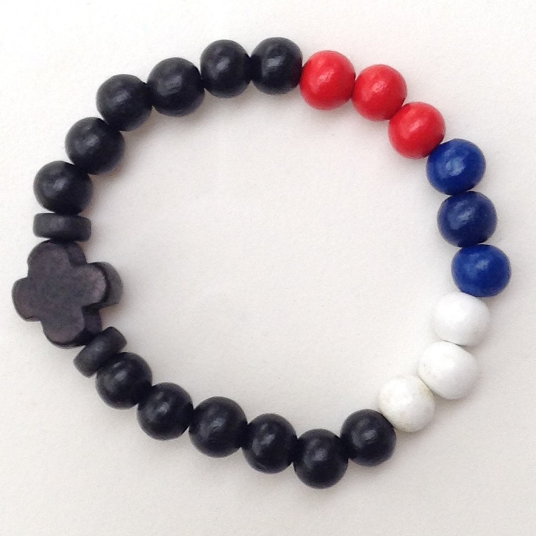 Wooden Orthodox Prayer Beads Bracelet, Serbian/russian Flag Color Wrist ...