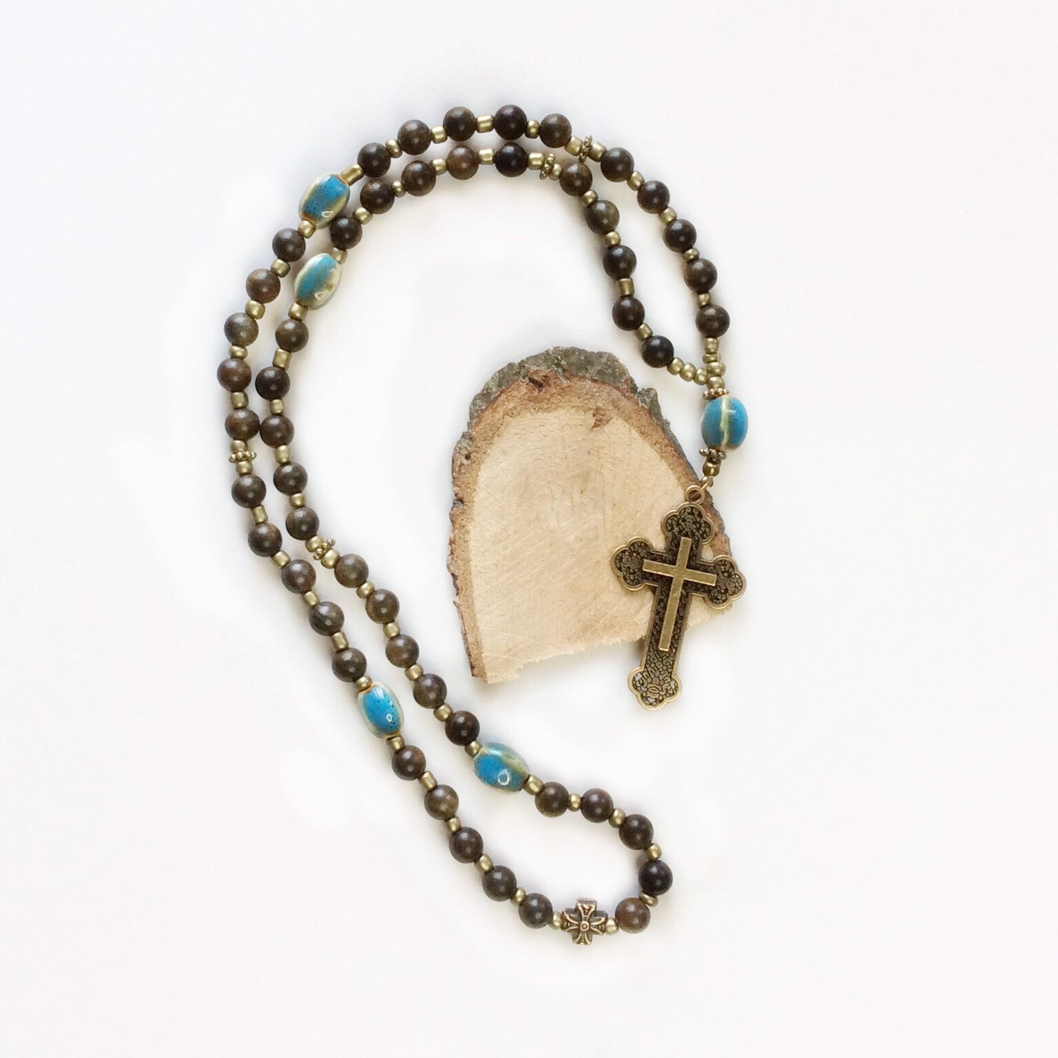 Sandalwood Orthodox Prayer Rope 50 Beads Long With Bronze - Etsy Australia