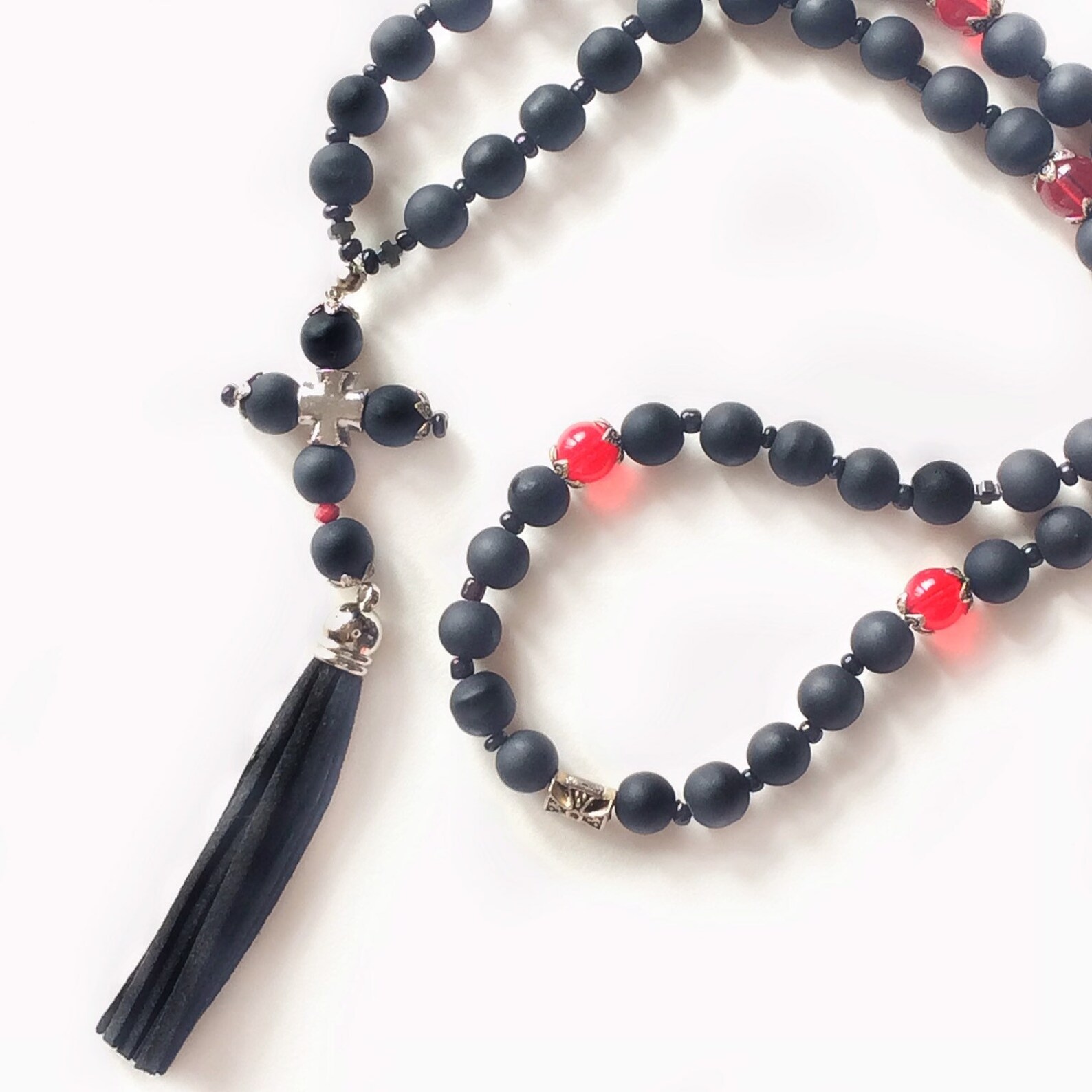 Black and Red Orthodox Prayer Beads Made of Matte Black and - Etsy