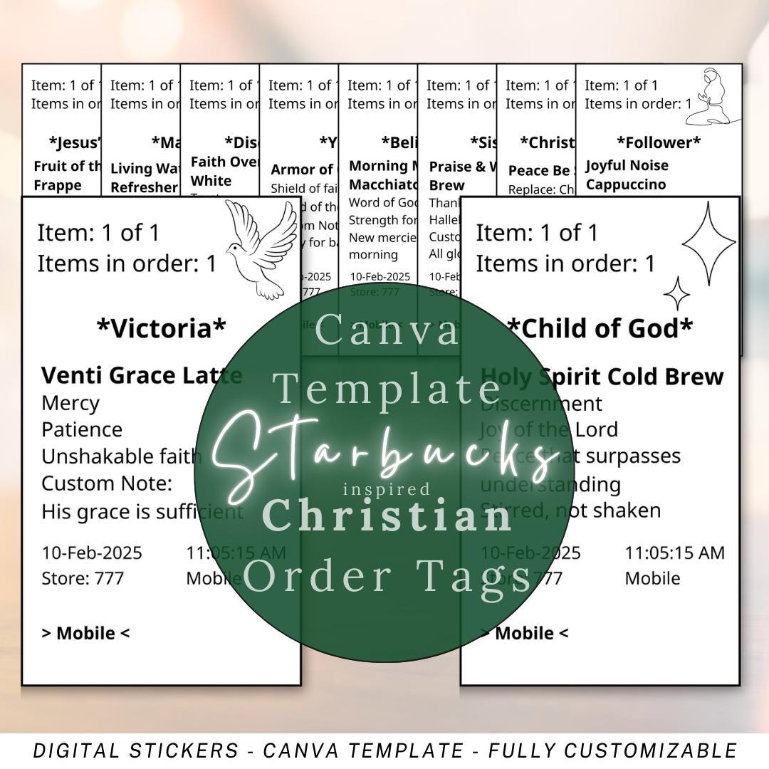 Christian Starbucks Inspired Digital Stickers | Customizable Coffee ...