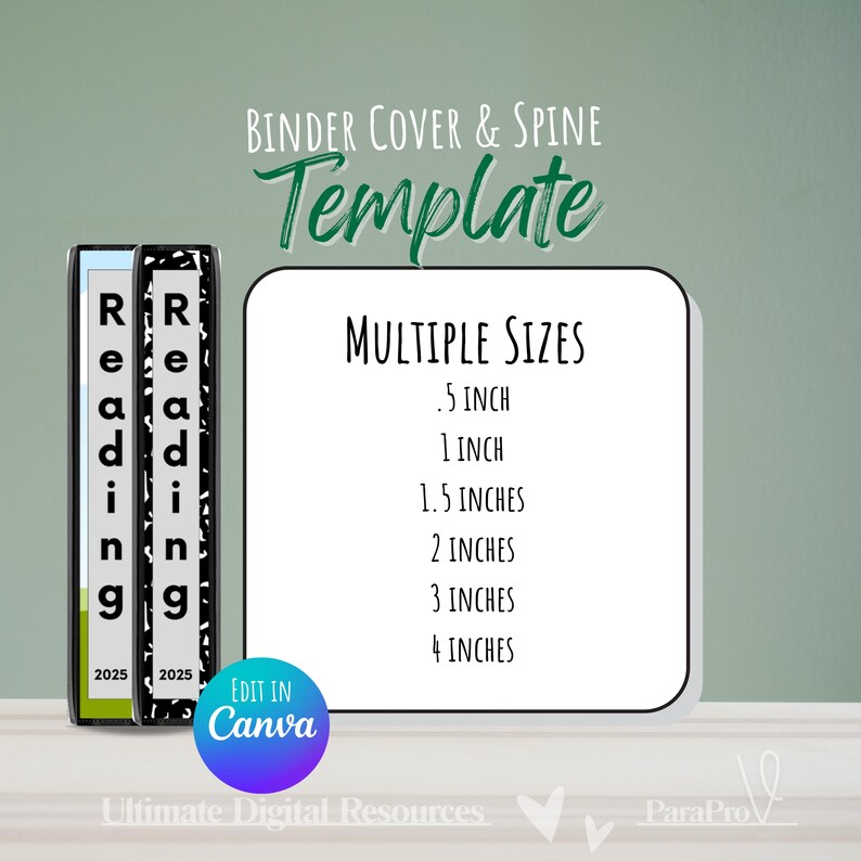 Editable Binder Cover & Spine Canva Template | Teacher Planner ...