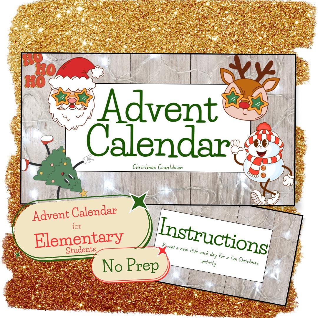 Teacher Advent Calendar Canva Template | Editable Christmas Classroom ...