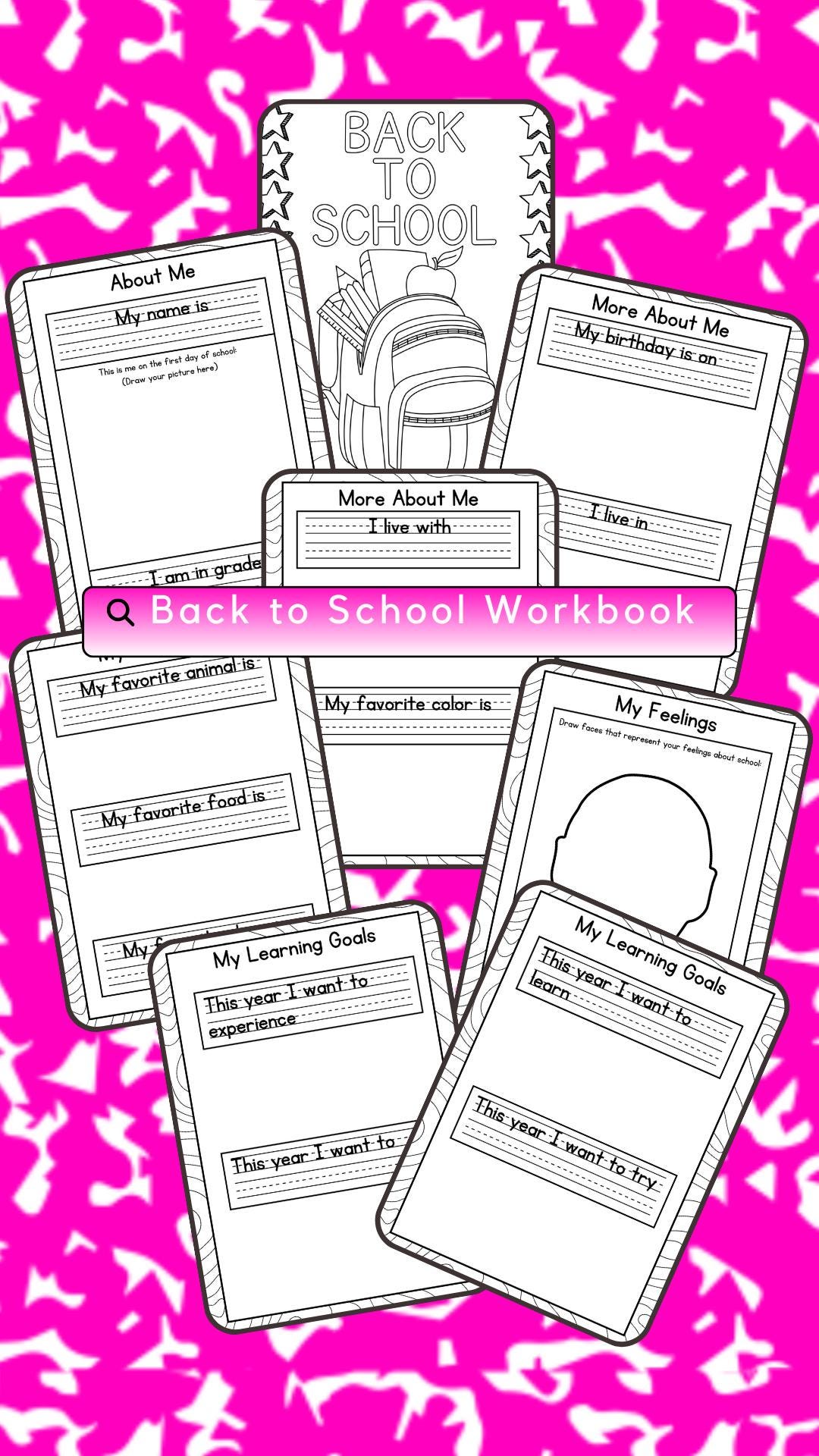 Back to School Workbook for Kids | All About Me & Creative Learning ...