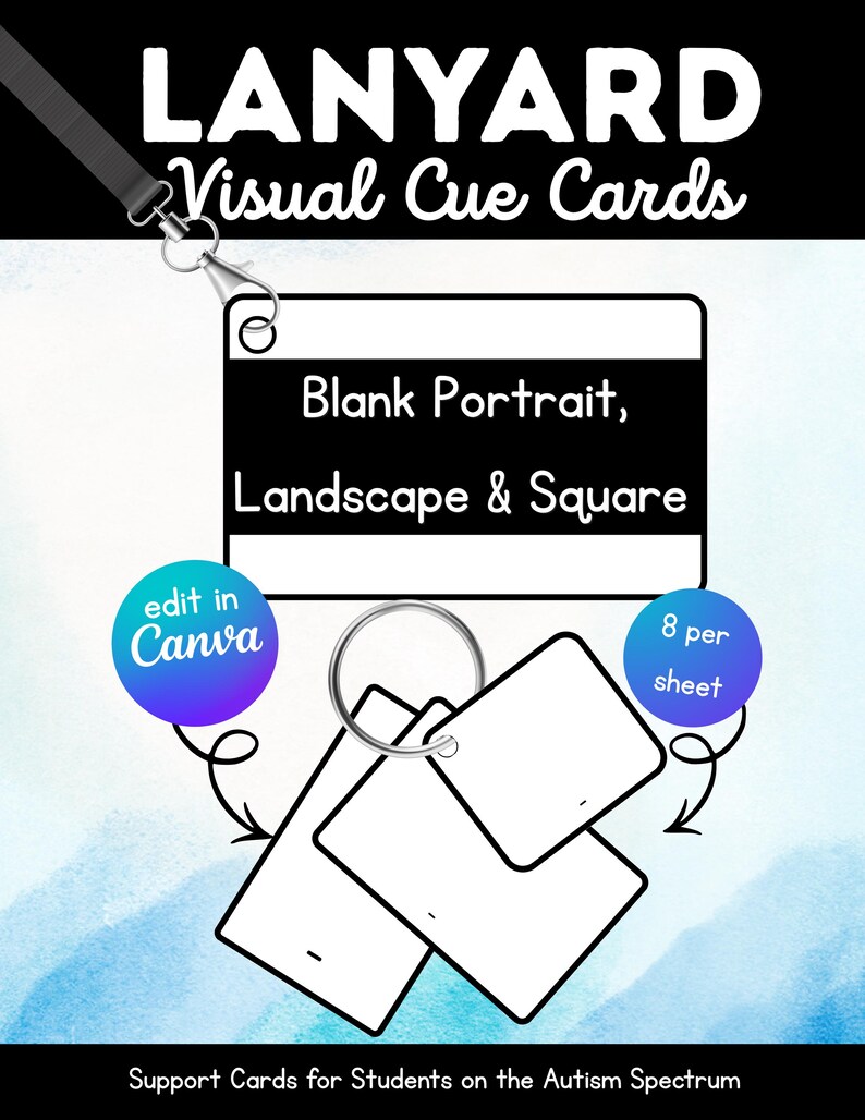Editable PEC Card Template | Canva Visual Supports | Lanyard Size SPED ...