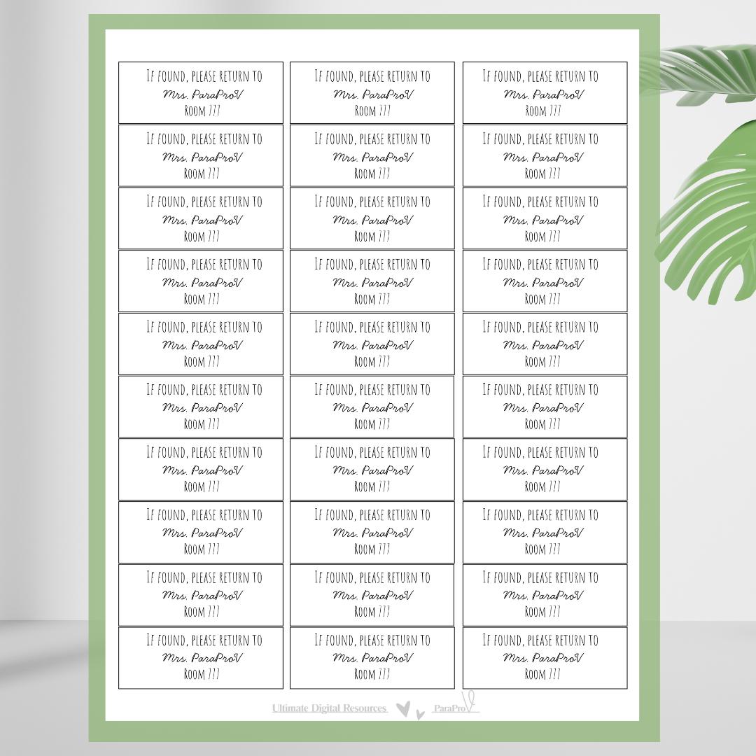 Editable Avery 5160 Label Templates | Teacher Name Tags & Classroom ...