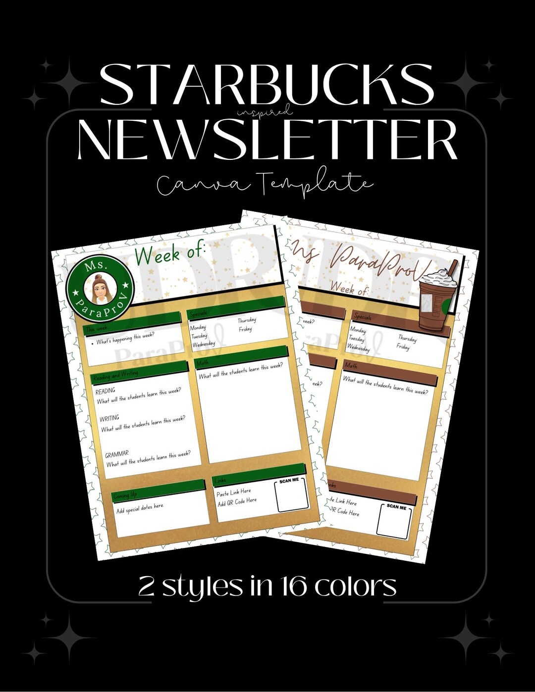 Coffee Themed Teacher Newsletter Canva Template | Editable Parent ...