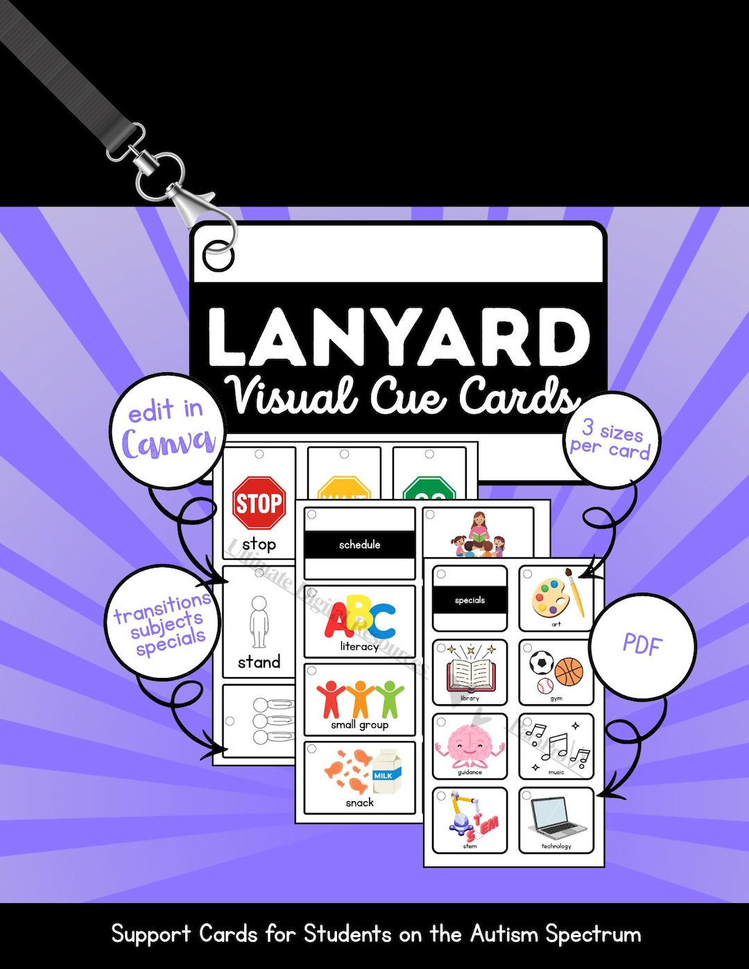 Editable PEC Card Set | Canva Visual Schedule Cards | SPED ...