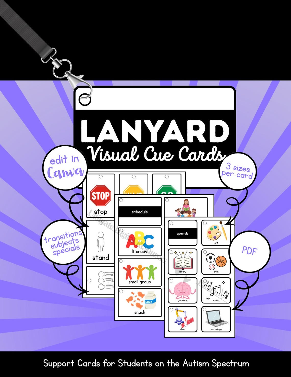 Editable PEC Card Set | Canva Visual Schedule Cards | SPED ...