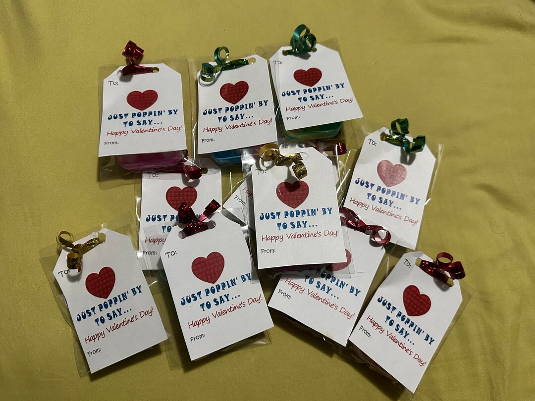 Valentines Day Pop It Cards Gifts / Party Favors / Non Candy Classroom ...