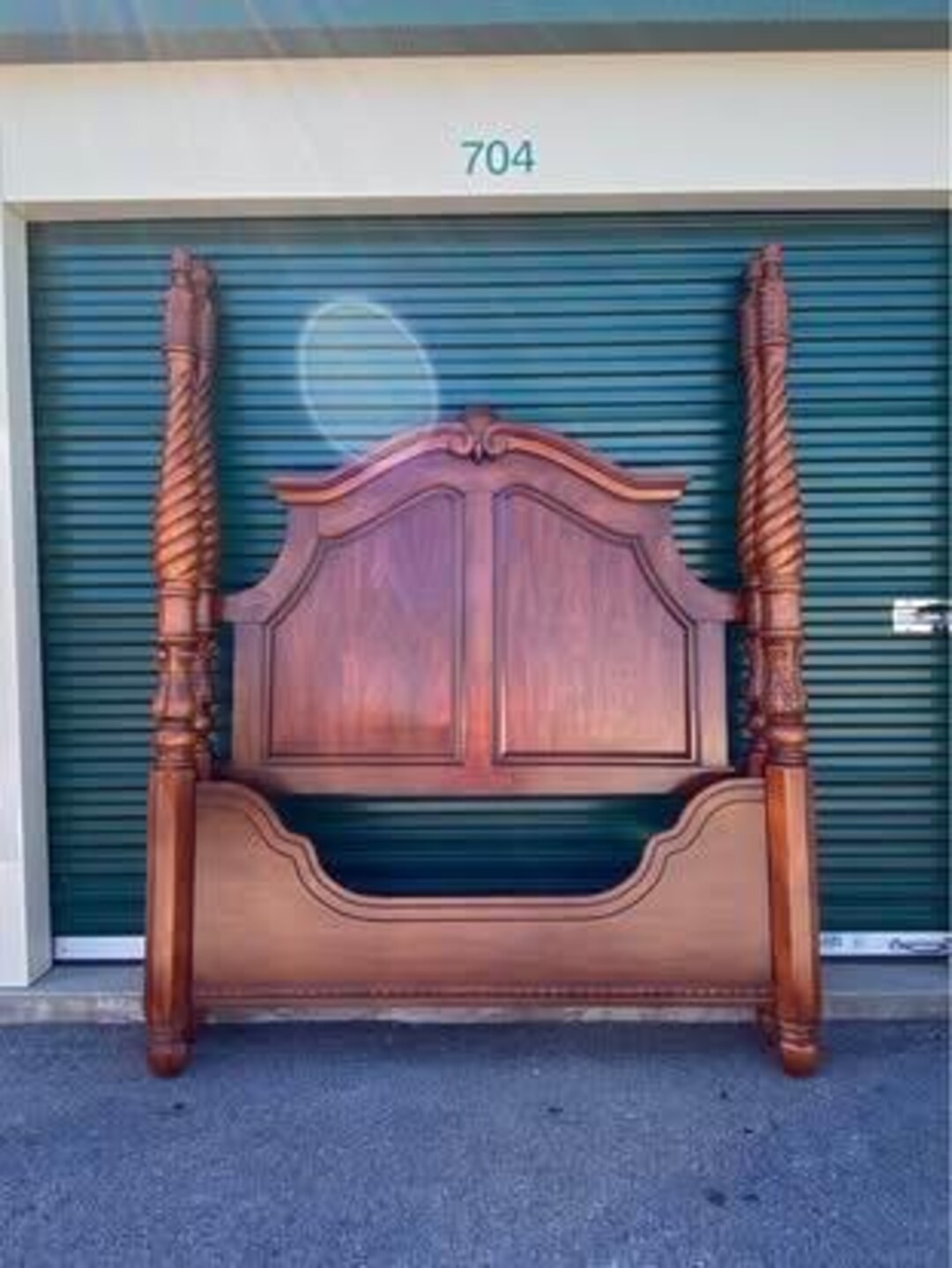 Queen Size Fancy Ornate Four Poster Cherry Panel Bed Frame Colonial - Etsy