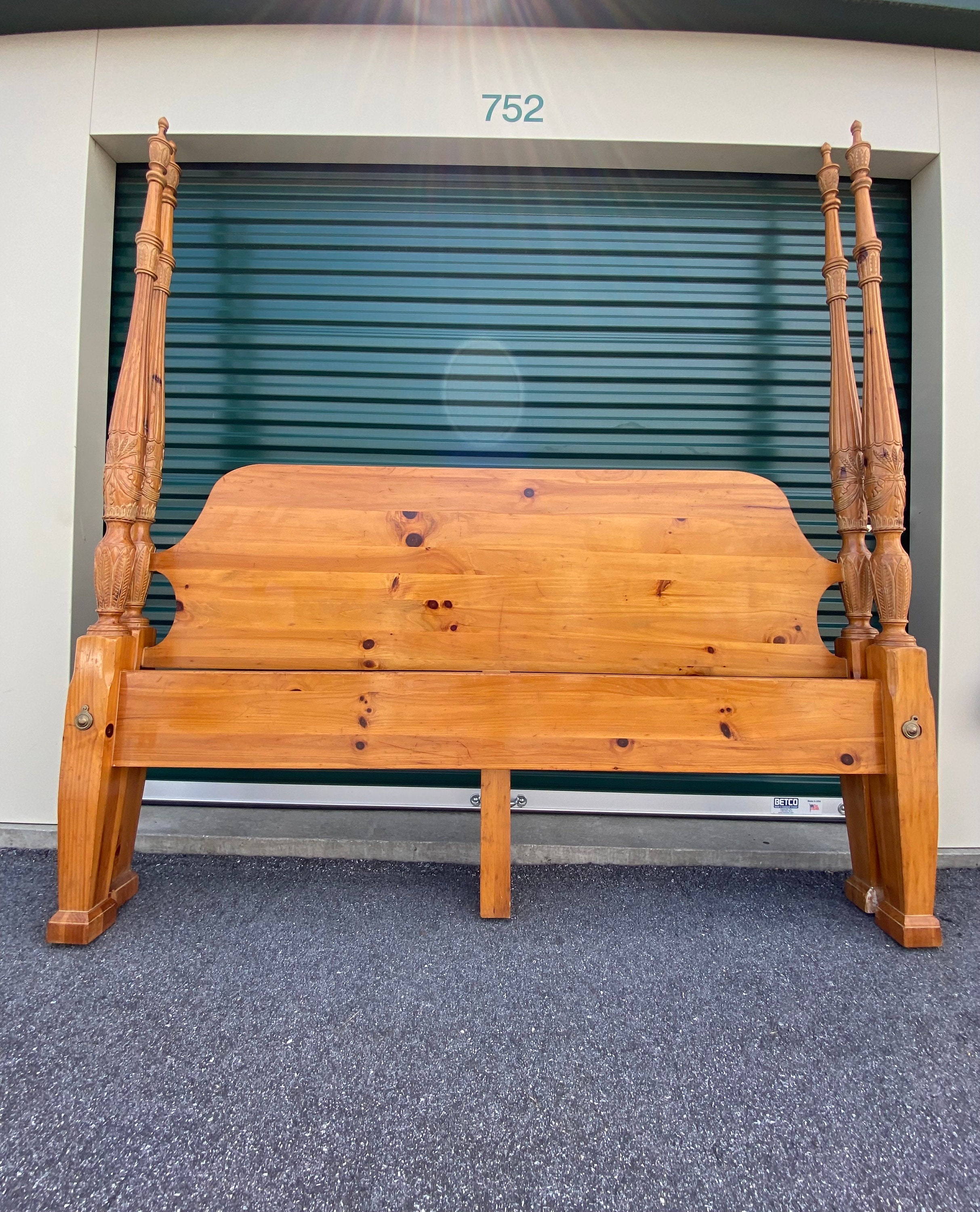 King Size Four 4 Poster British Colonial Rice Bed Frame French Country Rustic Etsy