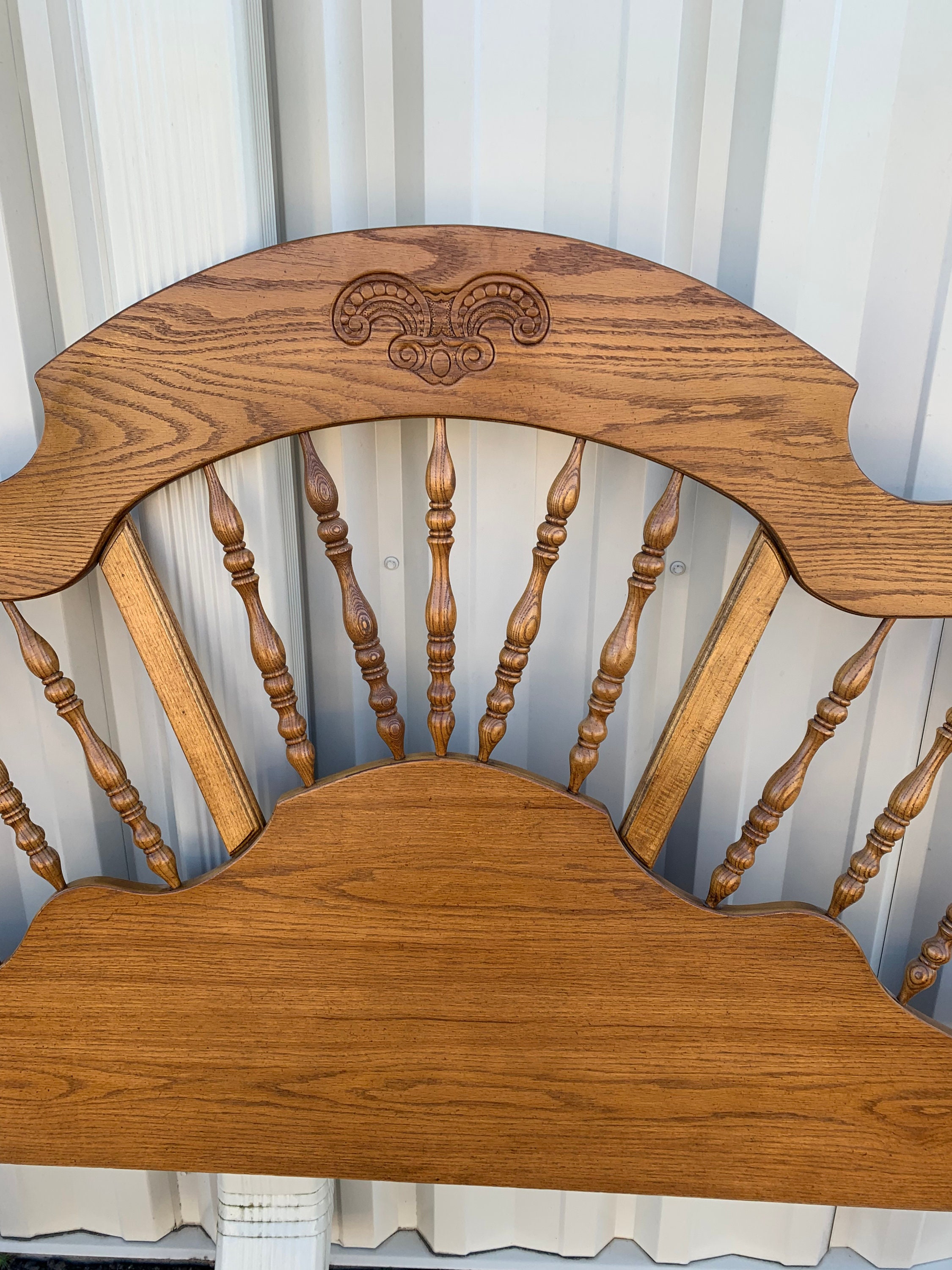Vintage Queen or Full Size Golden Oak Spindle Headboard Farmhouse ...