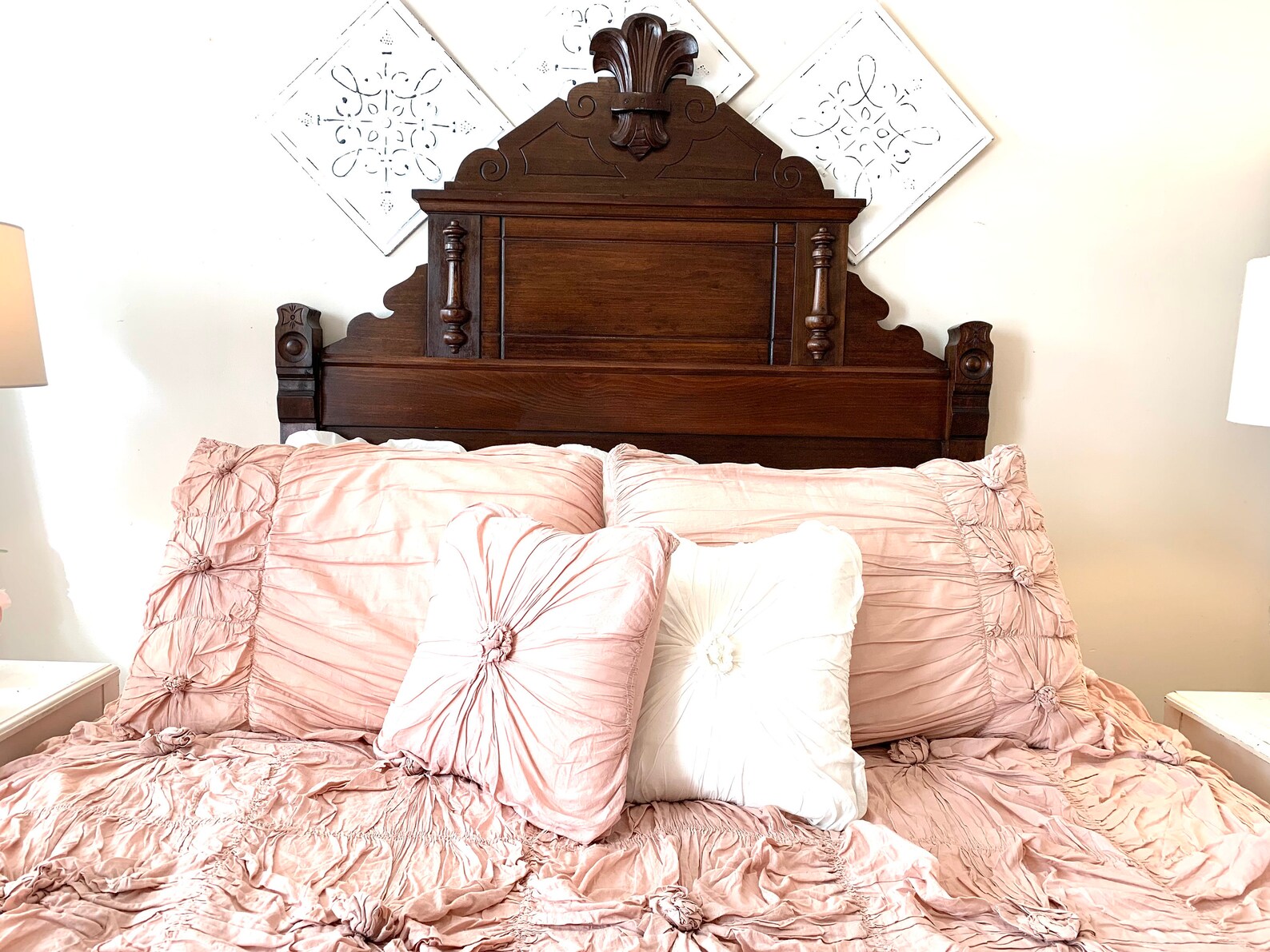 Full Size Walnut Victorian Fancy Ornate Bed Frame Shabby Chic - Etsy