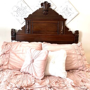 Full Size Walnut Victorian Fancy Ornate Bed Frame Shabby Chic - Etsy