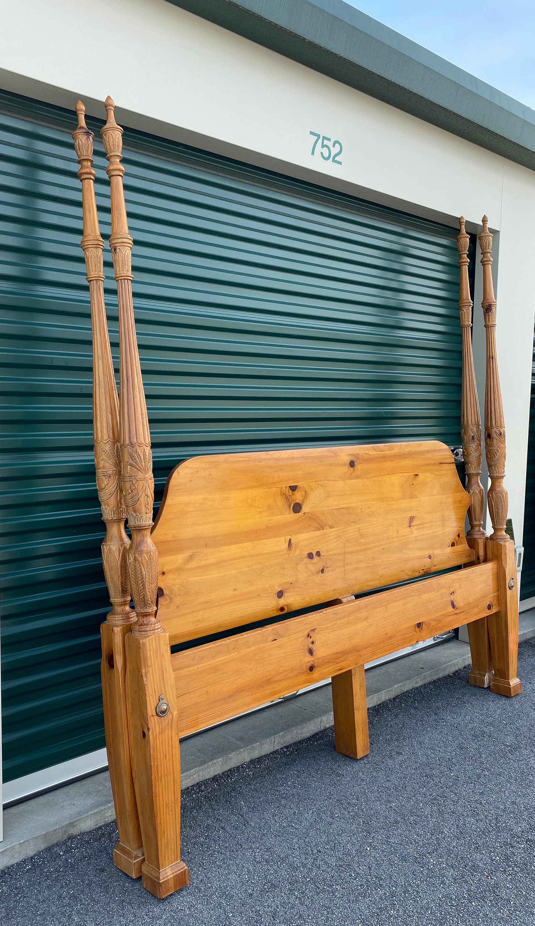 King Size Four 4 Poster British Colonial Rice Bed Frame French Country ...