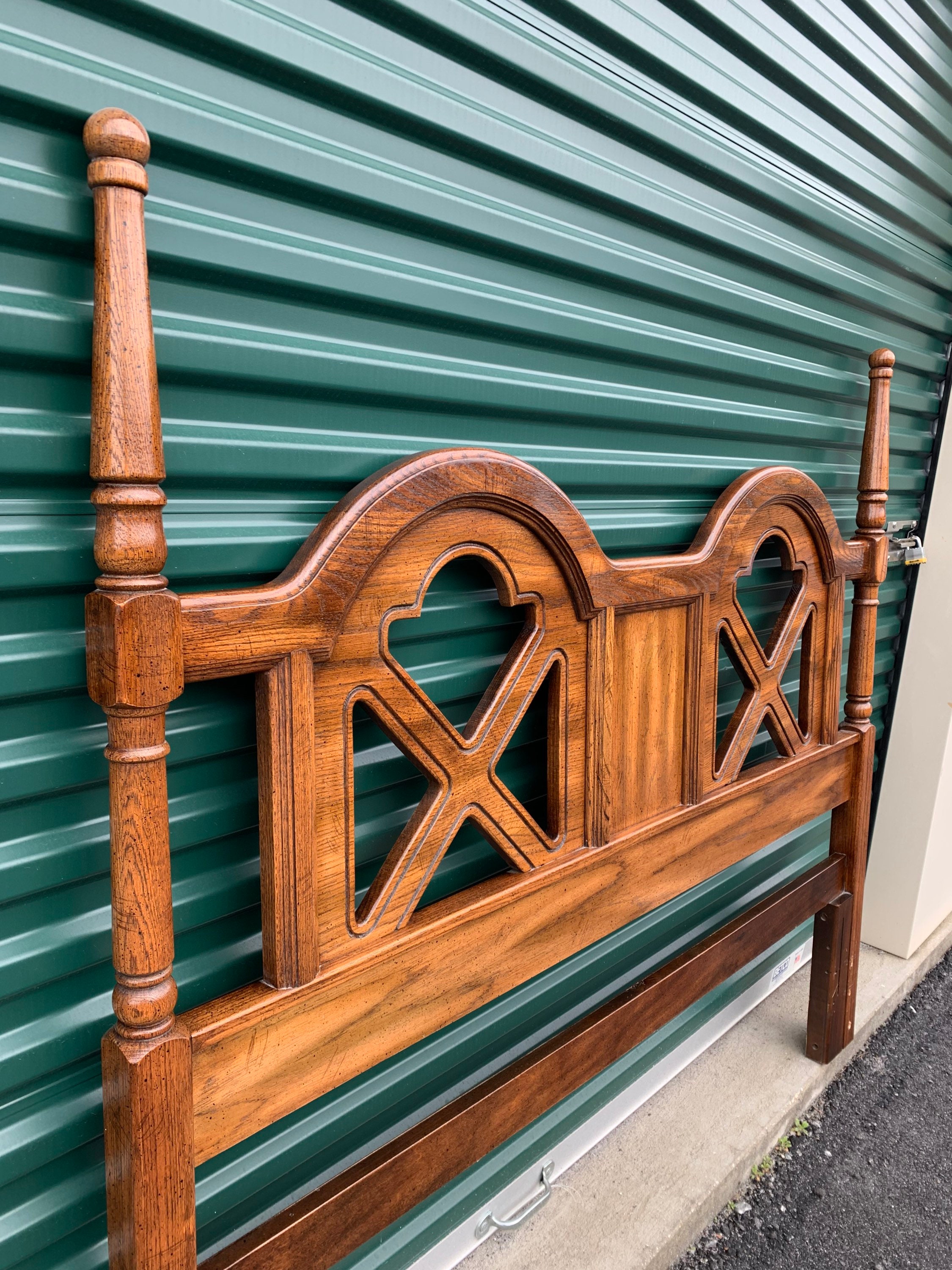 Vintage Mid Century Dark Wood Full or Queen Size Headboard - Etsy
