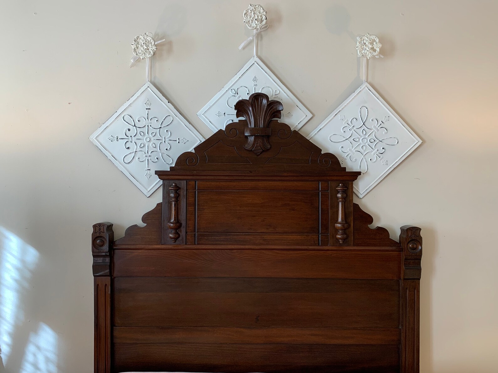 Full Size Walnut Victorian Fancy Ornate Bed Frame Shabby Chic - Etsy