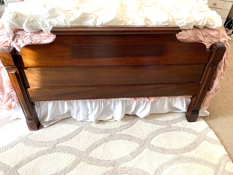 Full Size Walnut Victorian Fancy Ornate Bed Frame Shabby Chic - Etsy