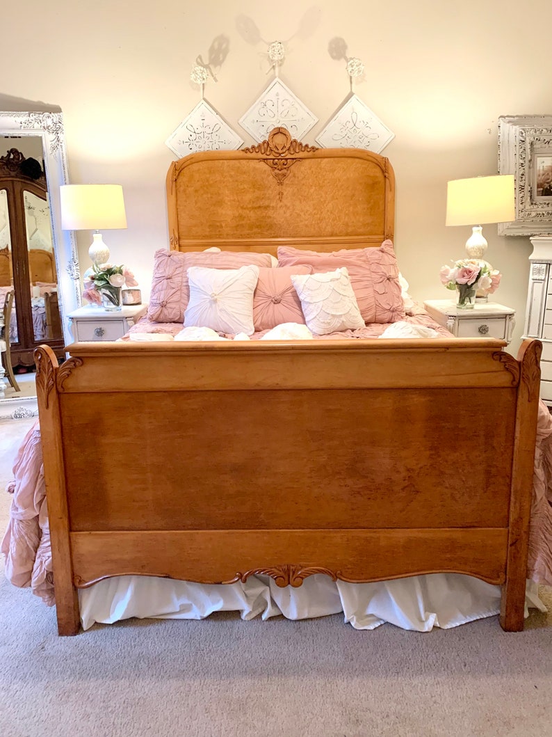 Antique Birds Eye Maple Queen Size Bed Frame - Etsy