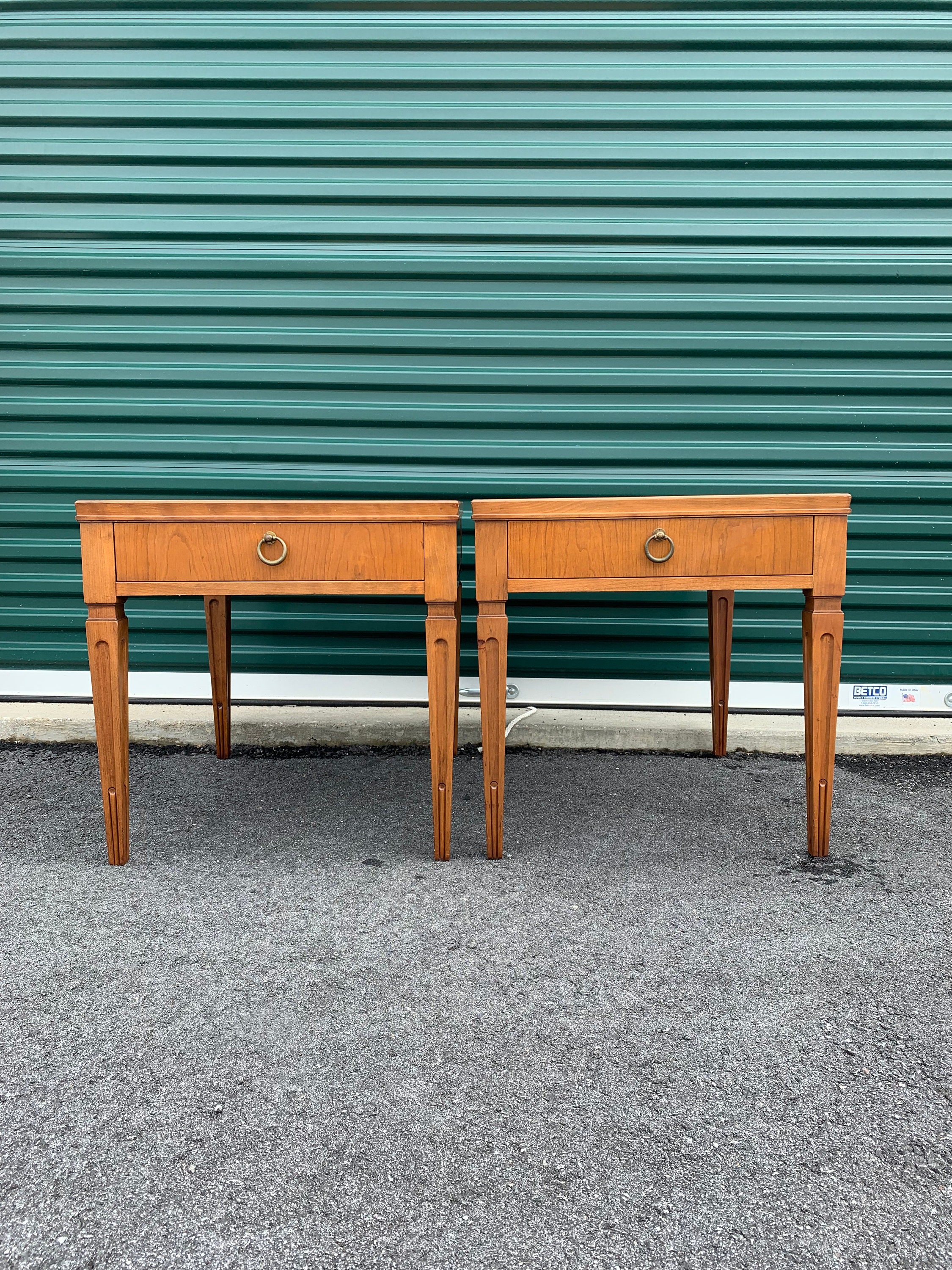 Baker Furniture Vintage Mid Century Walnut End Tables - Etsy