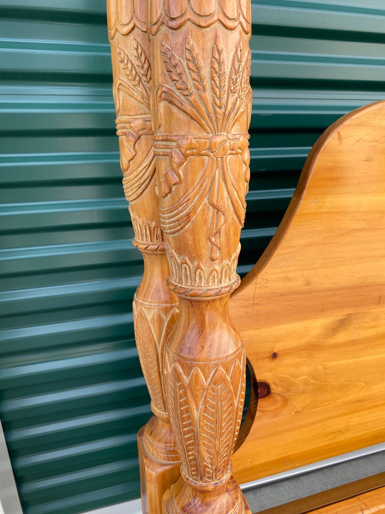 King Size Four 4 Poster British Colonial Rice Bed Frame French Country ...