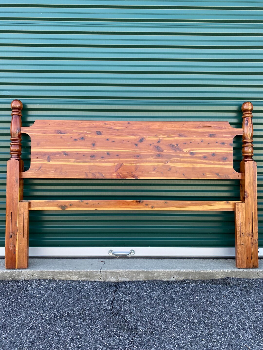 Vintage Queen or Full Size Cedar Cannon Ball Headboard Rustic Primitive ...