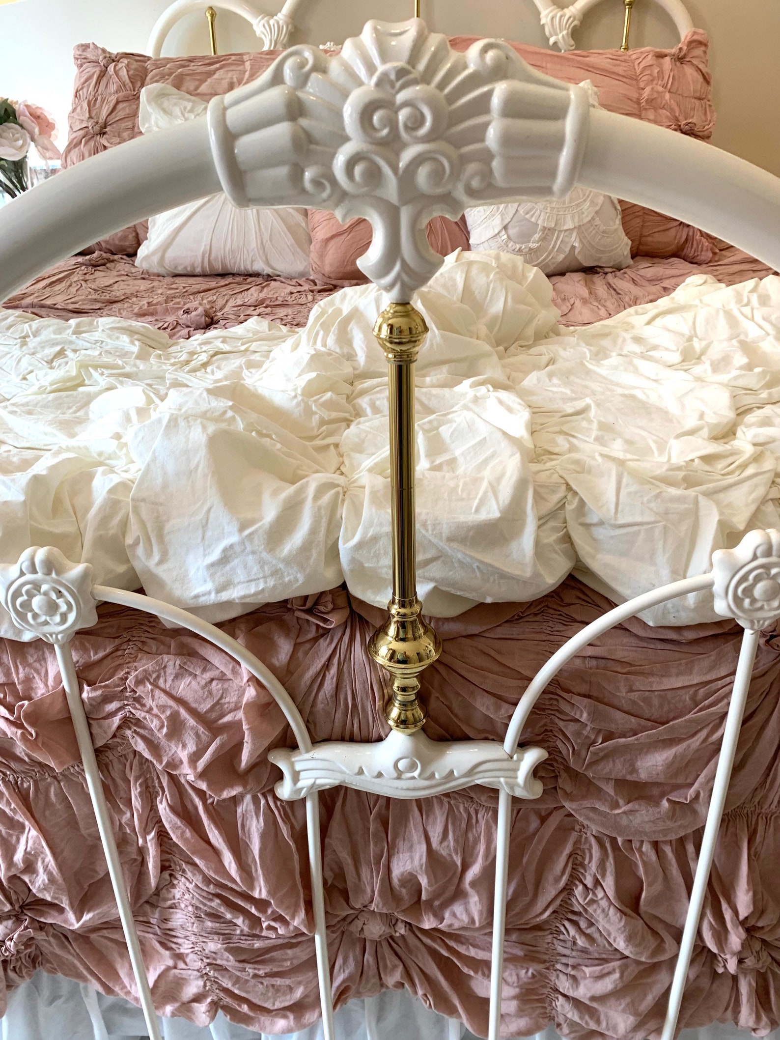 Antique Inspired Fancy Scrolly White Ivory Wrought Iron & - Etsy