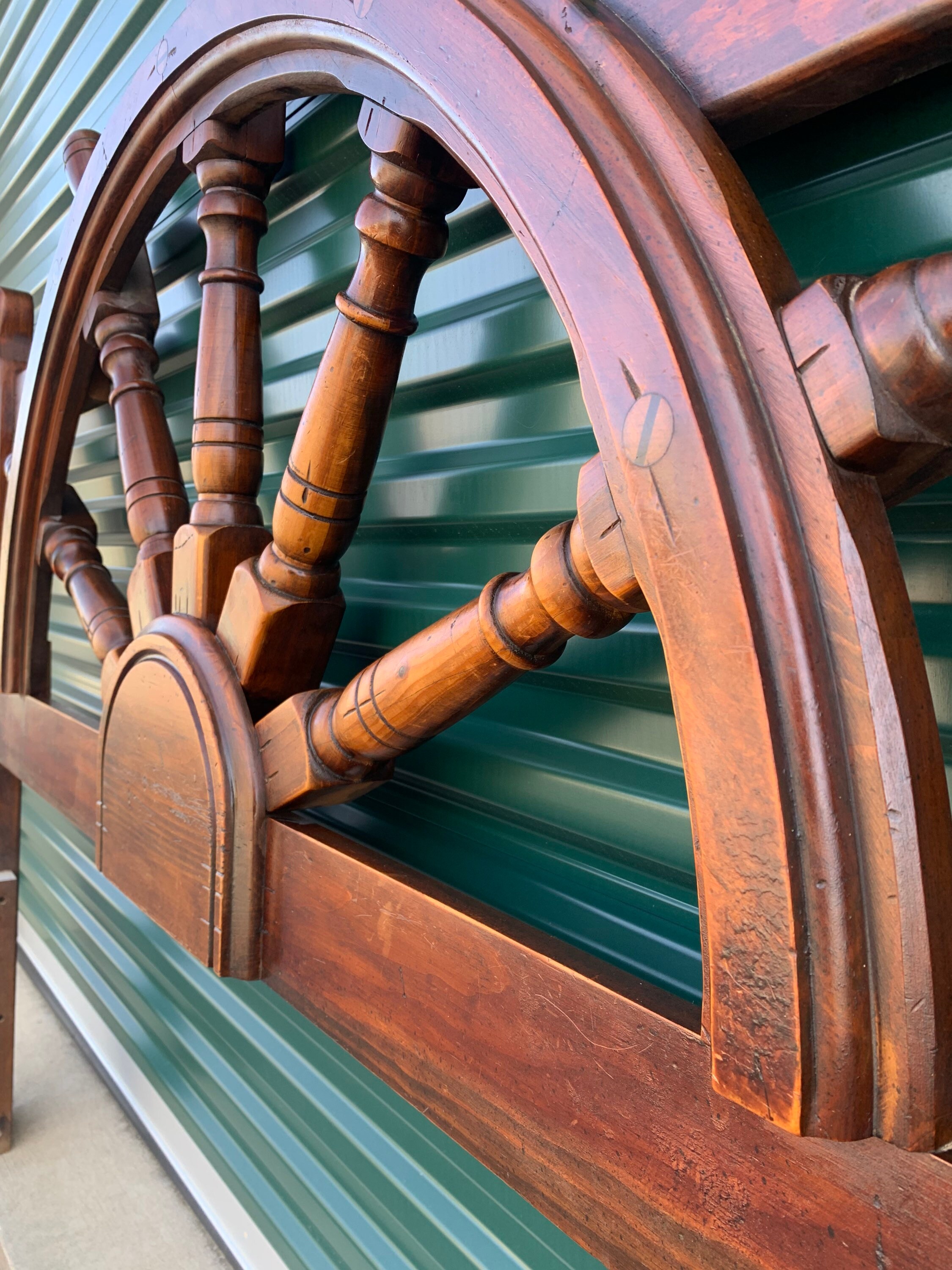 Queen or Full Size Dark Wood Wagon Wheel Ships Wheel Rustic - Etsy