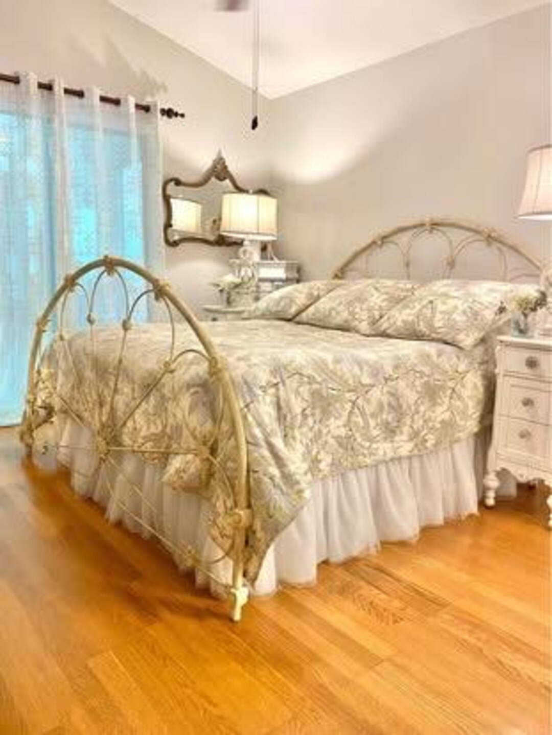 King Size Wrought Iron off White French Country Cottage Bed Frame - Etsy