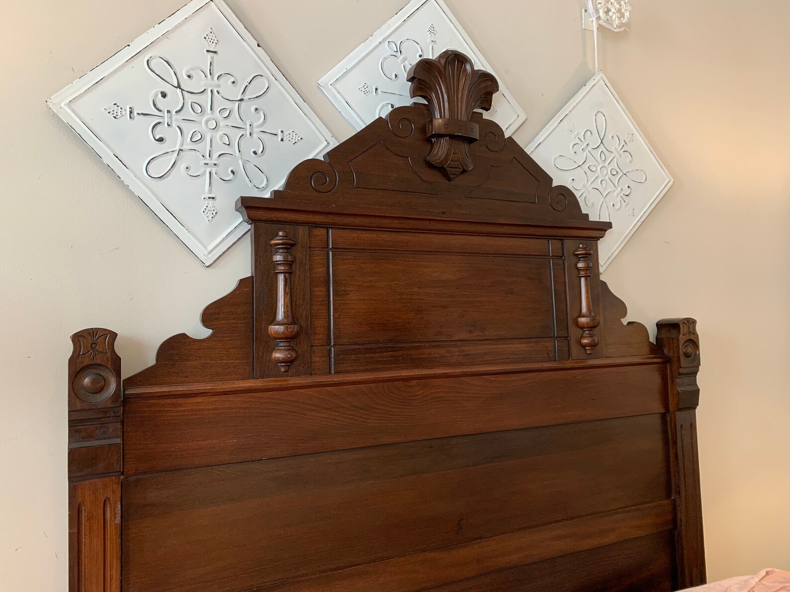 Full Size Walnut Victorian Fancy Ornate Bed Frame Shabby Chic - Etsy