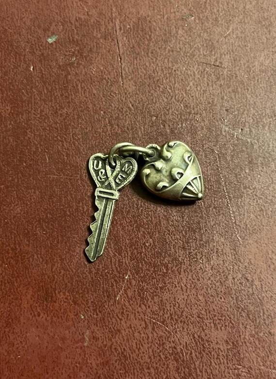 Vintage sterling key to my heart double charm or tiny… - Gem