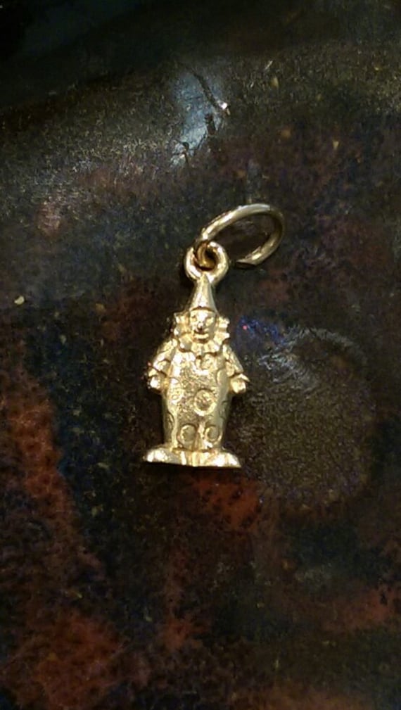 Vintage 14k kt solid gold circus clown charm or neckl… - Gem