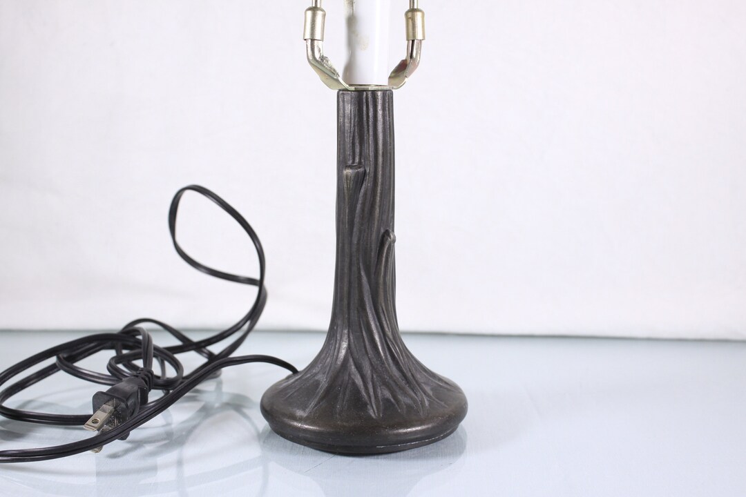 Small Vintage Metal Tree Trunk Table Lamp Base, Mushroom Lamp Base Cast ...
