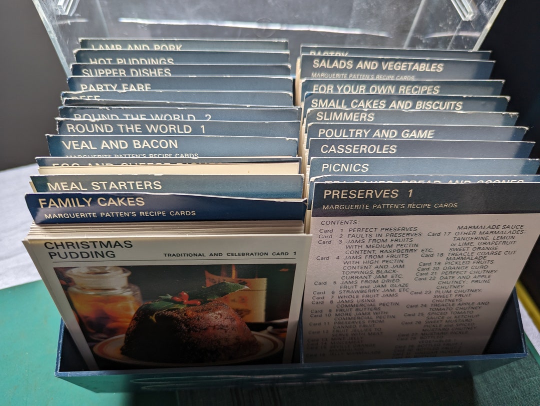 1960s Marguerite Patten's Recipe Cards in Box Blue by Paul Hamlyn Ltd ...