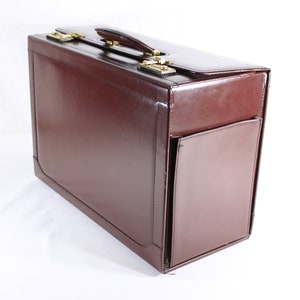 Vintage Italian Leather Pilot Briefcase lock and Key, AMIET Leather ...