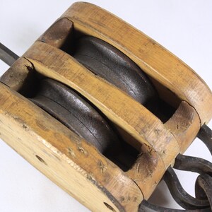Antique 14 Double Wood Rope Block Canada Block Co. St Catherines ...