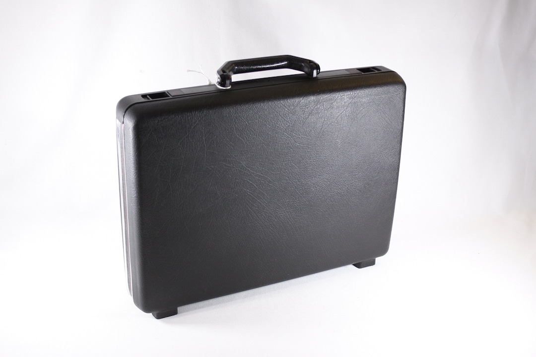 1980s SAMSONITE Broker GL Briefcase 1985, Black Hard Plastic Attache ...