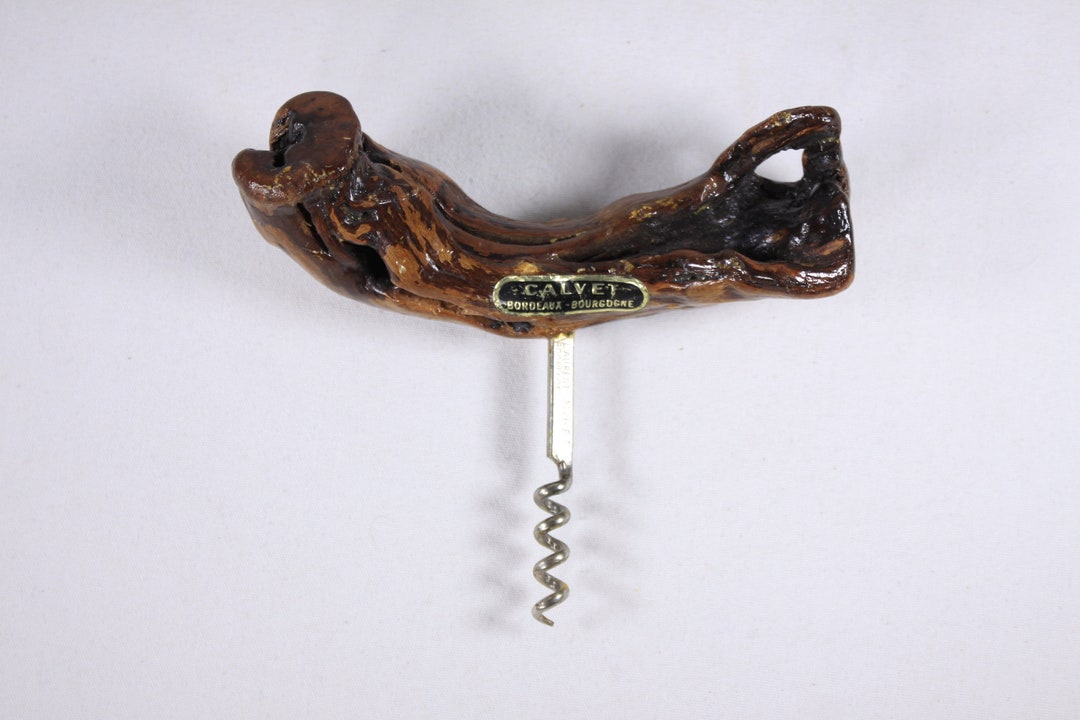 Vintage Laurent Siret Corkscrew: Grapevine Root Handle, CALVET Bordeaux ...