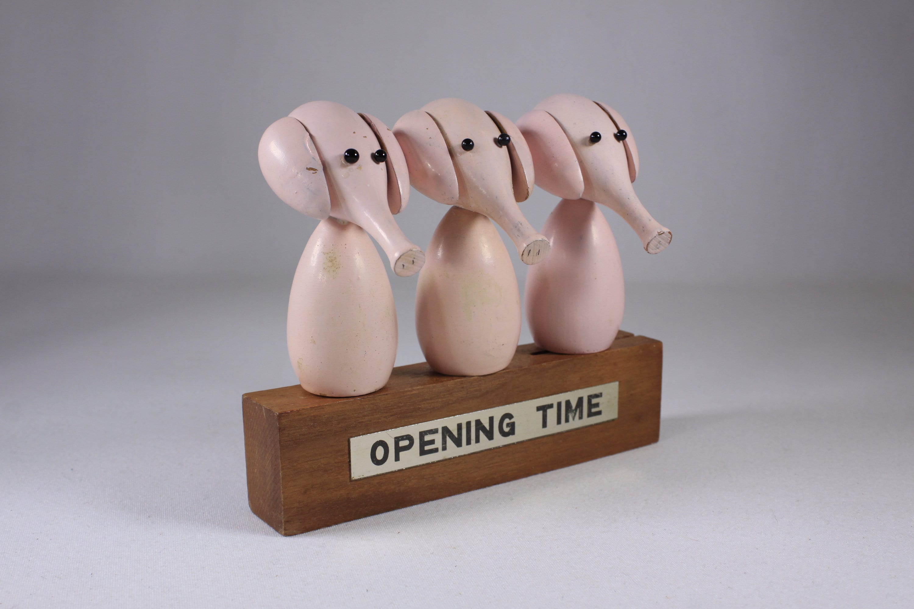 Vintage MCM Pink Elephants Bar Accessory Set, Anthropomorphic Animal ...
