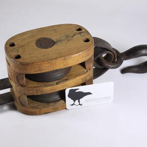 Antique 14 Double Wood Rope Block Canada Block Co. St Catherines ...