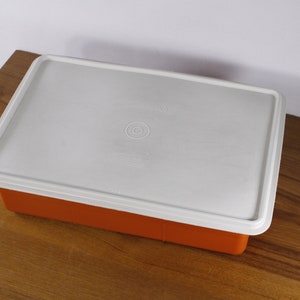 Vintage MCM Tupperware Tuppercraft Classic Orange Plastic Storage Box ...