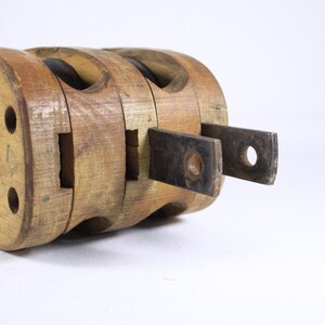 Antique 14 Double Wood Rope Block Canada Block Co. St Catherines ...