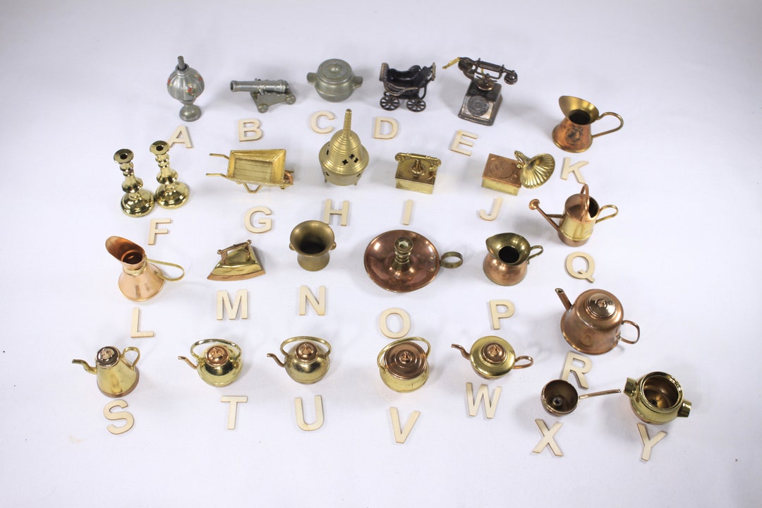 CHOOSE Vintage Gold Brass Copper Pewter Coloured Metal Dollhouse ...